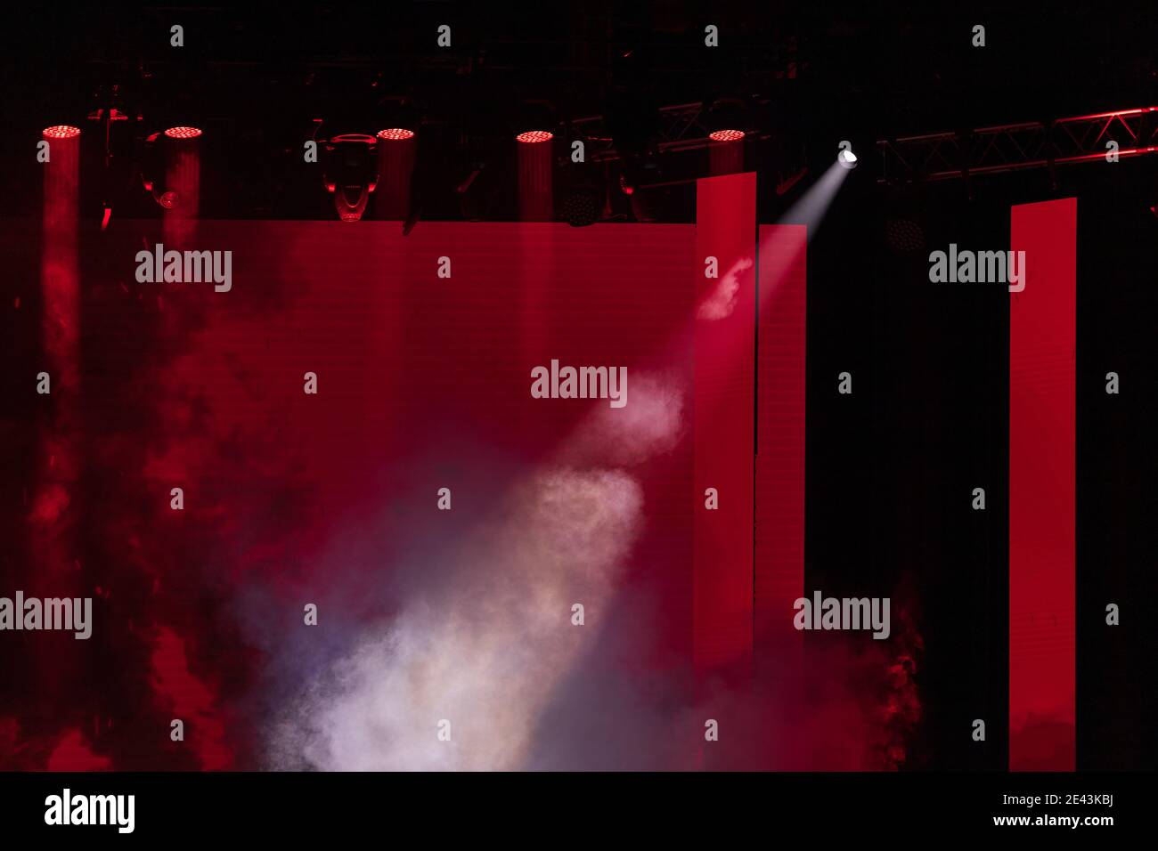 Stage light and smoke on stage, lighting and spotlights Stock Photo - Alamy