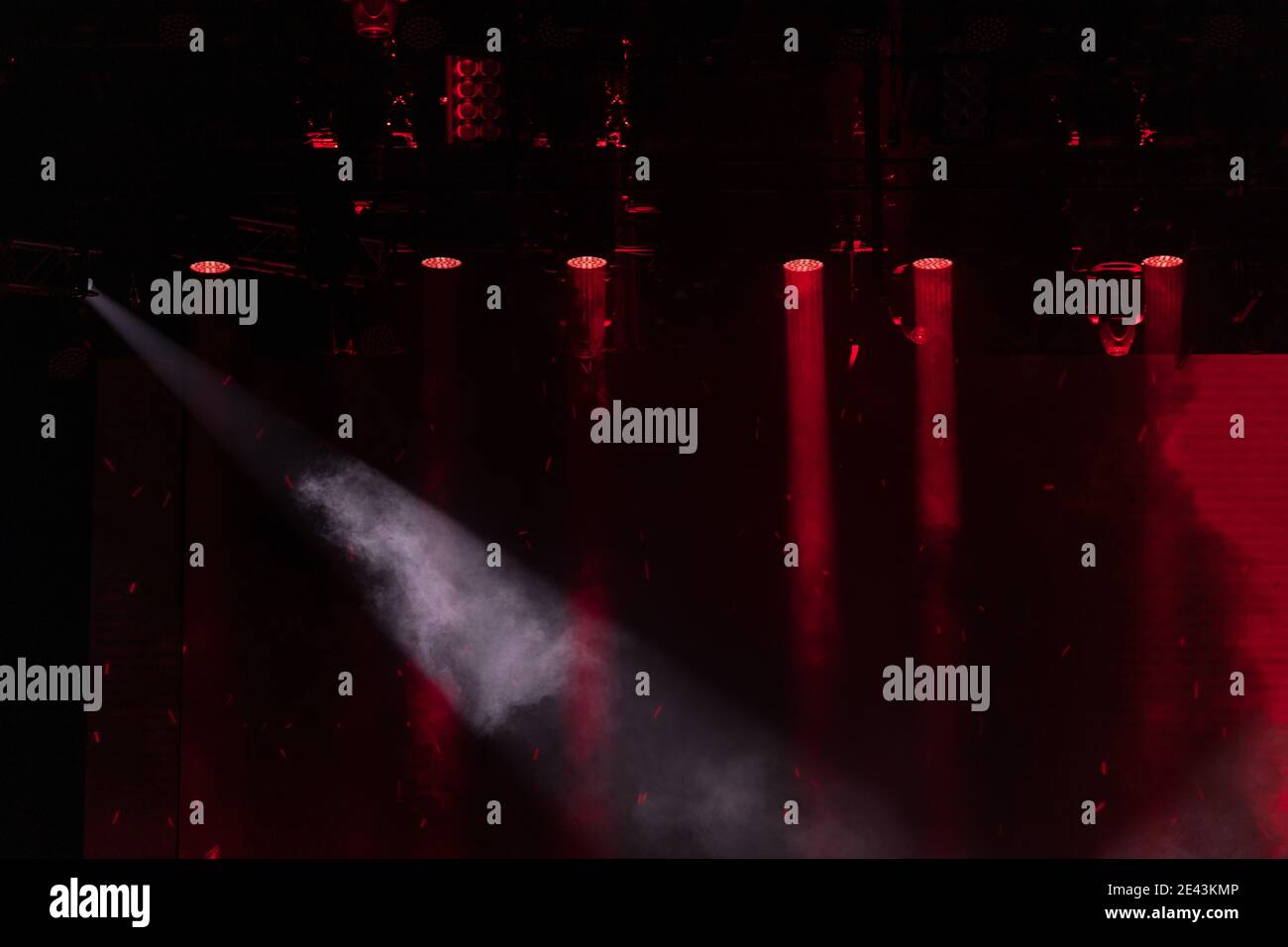 Stage light and smoke on stage, lighting and spotlights Stock Photo - Alamy