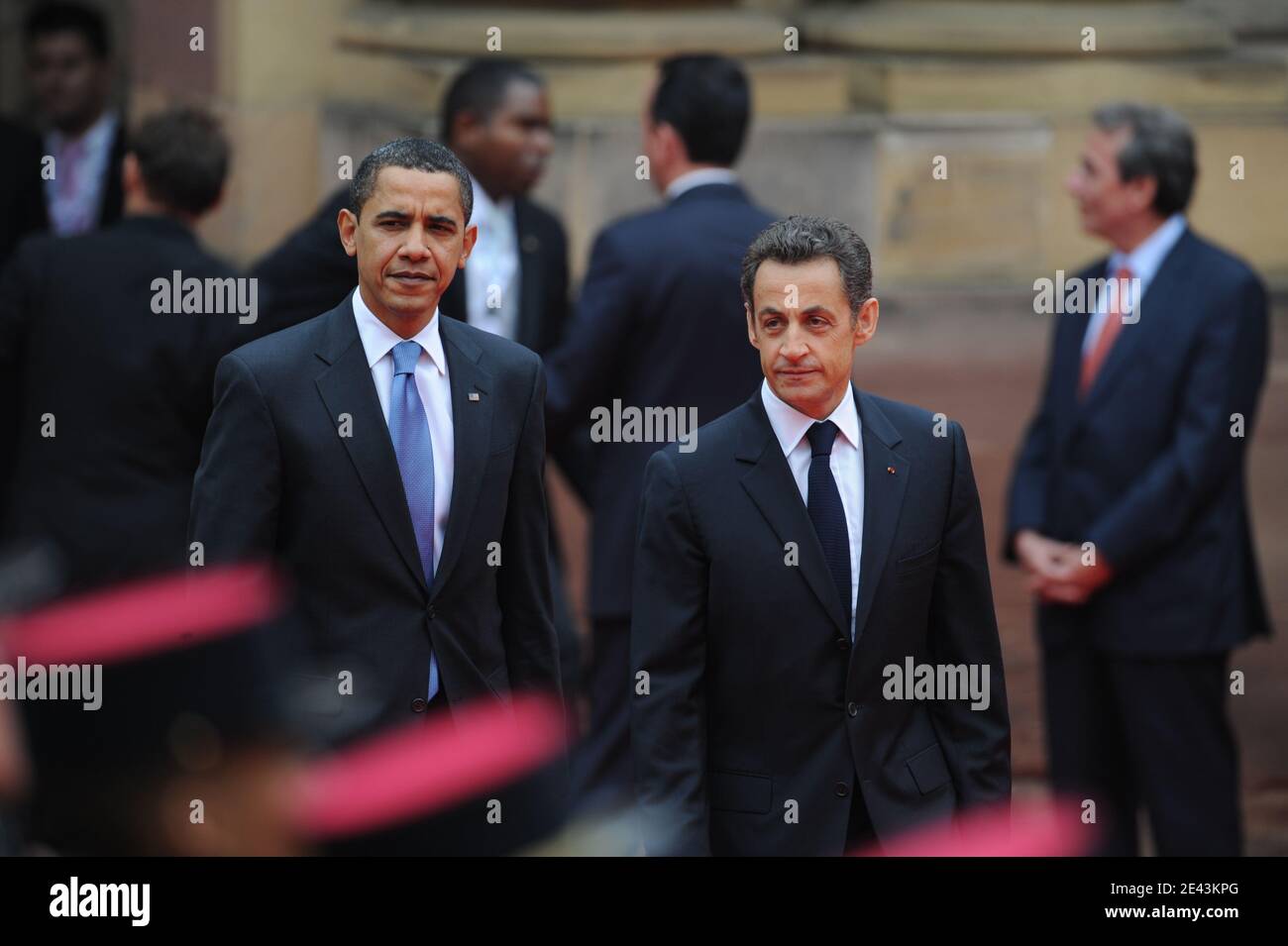 US President Barack Obama and French President Nicolas Sarkozy are ...