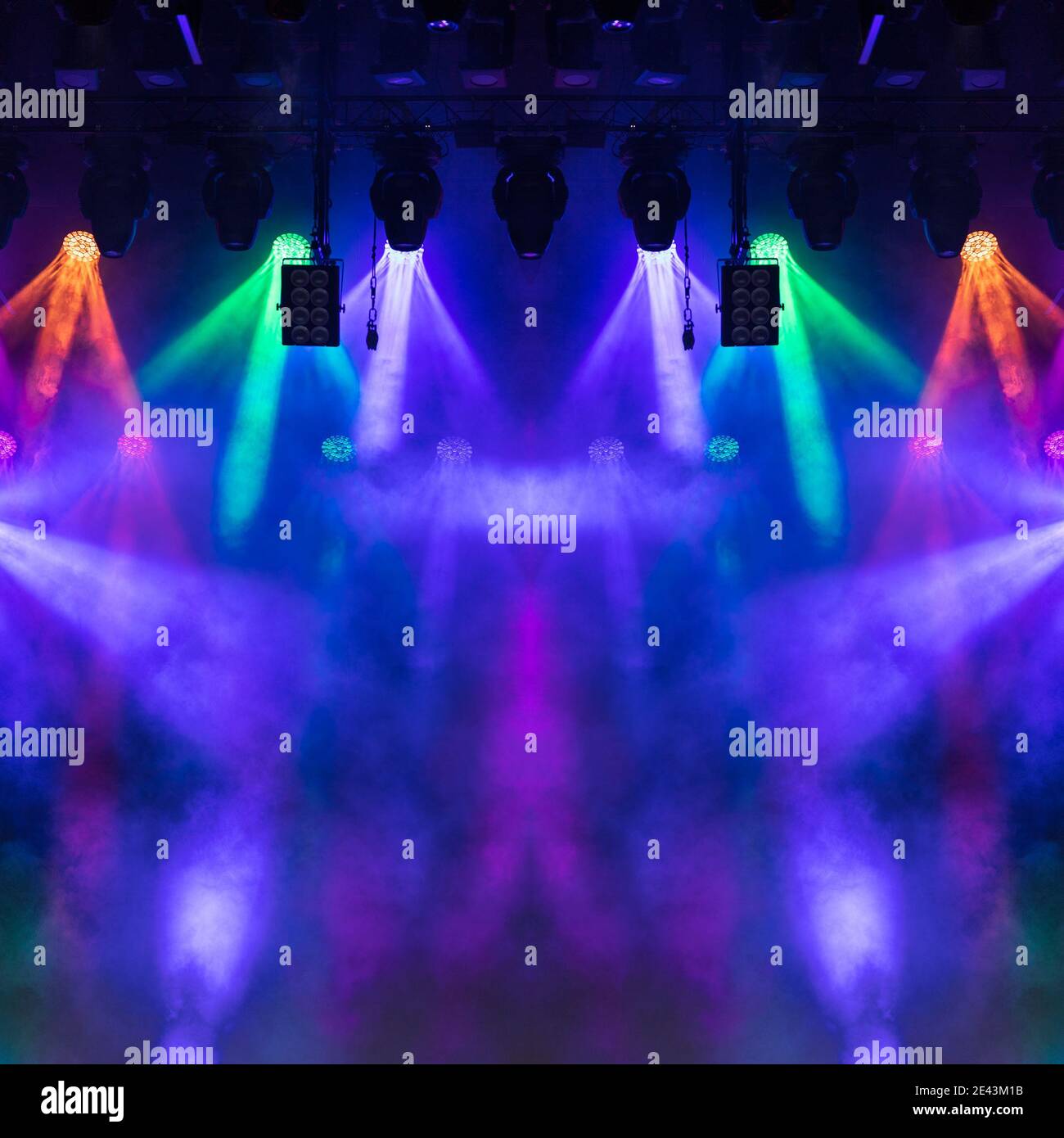 Stage light and smoke on stage, lighting and spotlights Stock Photo - Alamy