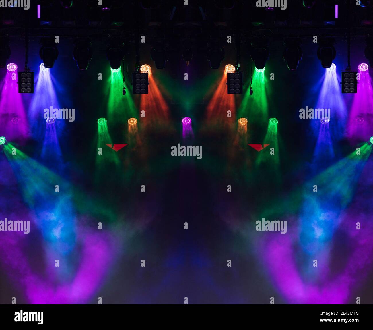Stage light and smoke on stage, lighting and spotlights Stock Photo - Alamy