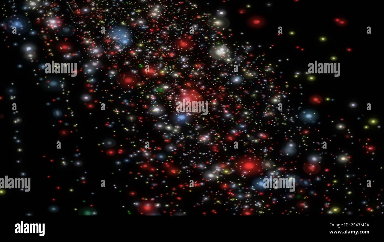 Abstract Creative Particles space bokeh and glowing stars background ...