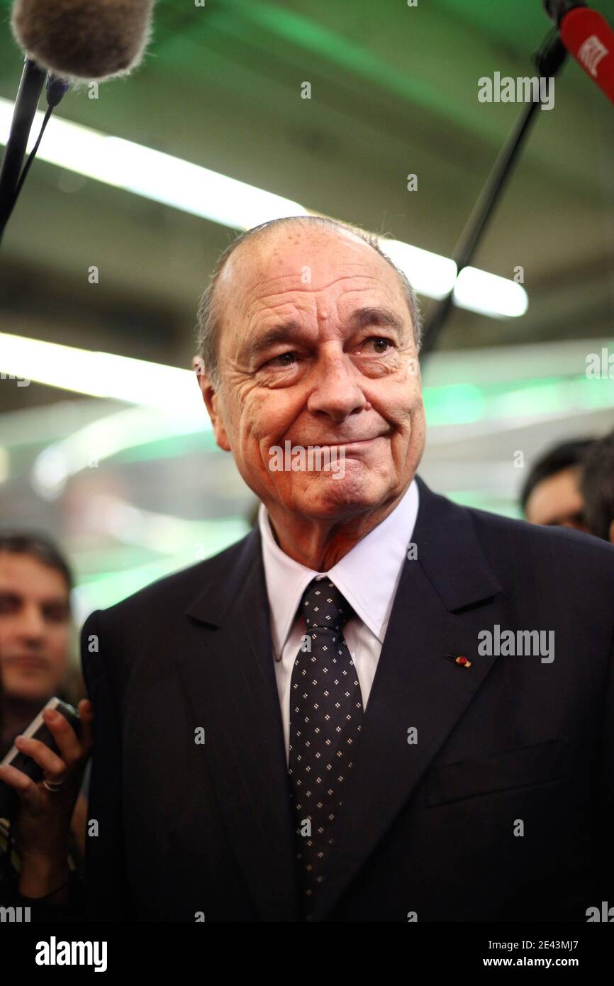 French former President Jacques Chirac, visits the Lasting Planet fair ...