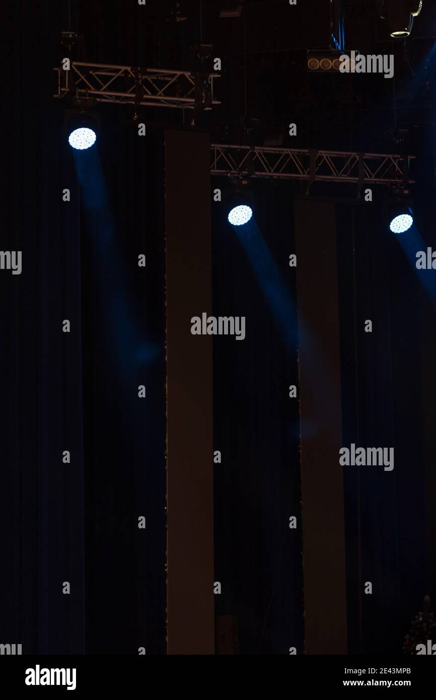 Stage light and smoke on stage, lighting and spotlights Stock Photo - Alamy