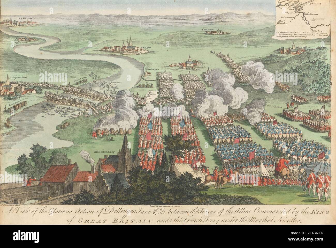 I. Pane, A View of the Glorious Action of Dettingen June 16/27 O.S.N.S ...