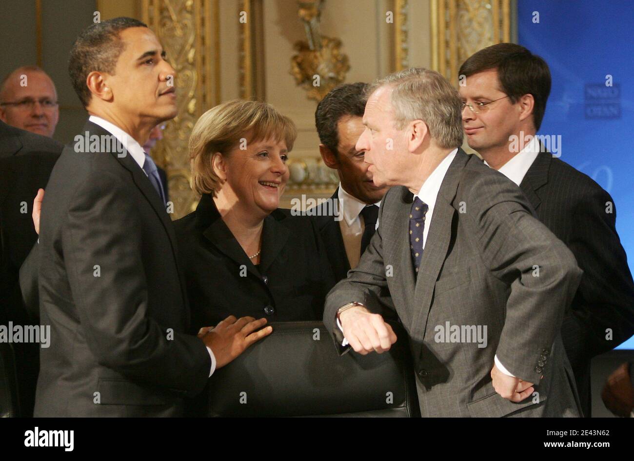 US President Barack Obama, German Chancellor Angela Merkel, French ...