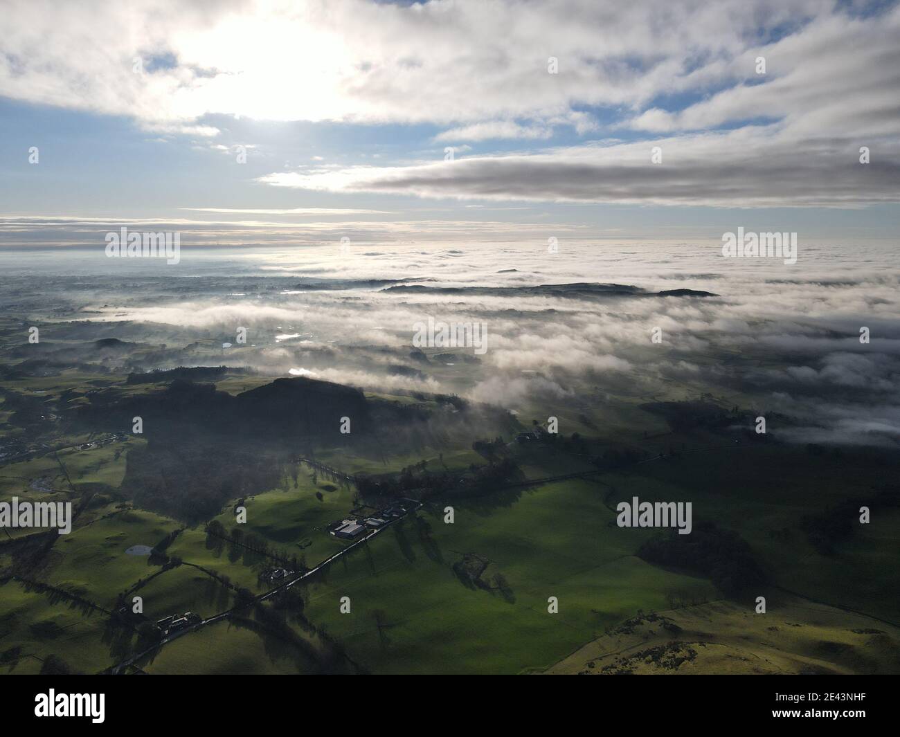 Aerial view of ancient historic Irish landscape Stock Photo - Alamy