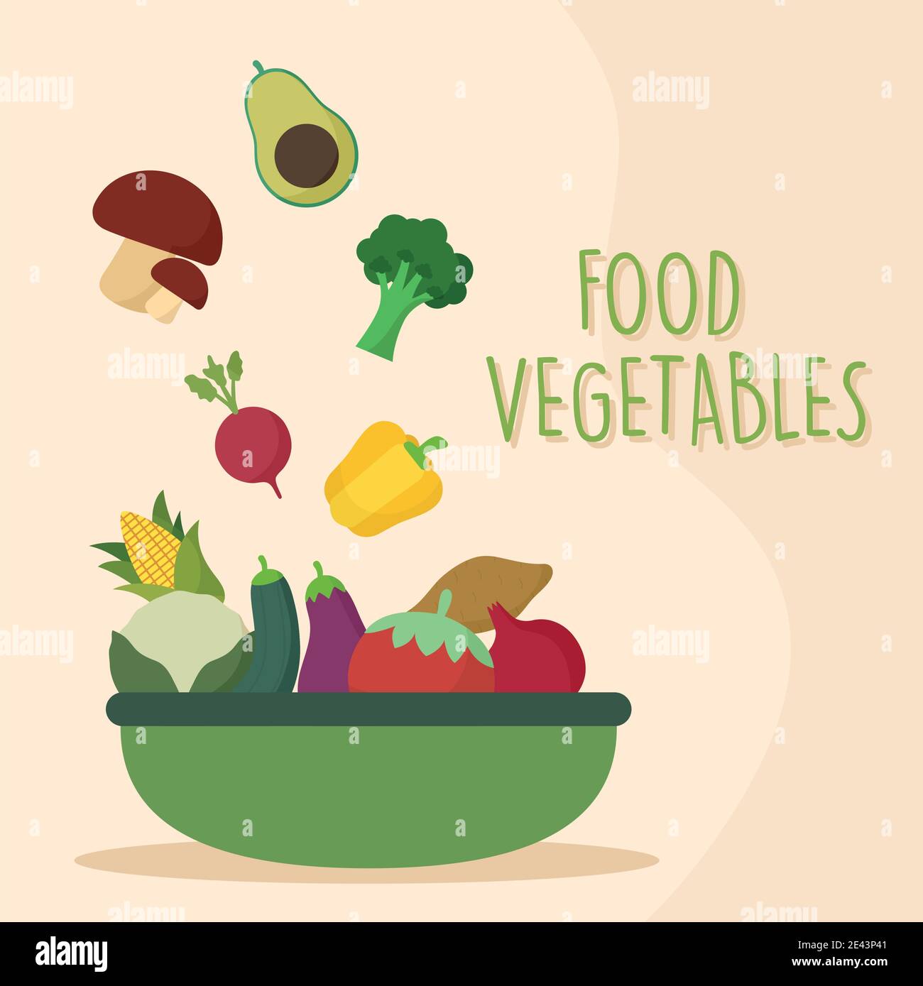 fresh vegetables in green tray Stock Vector Image & Art - Alamy