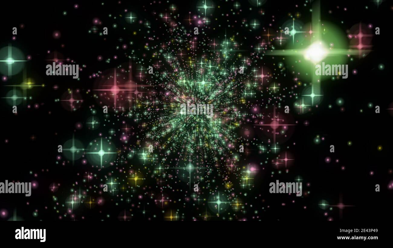 Abstract Creative Particles space bokeh and glowing stars background ...