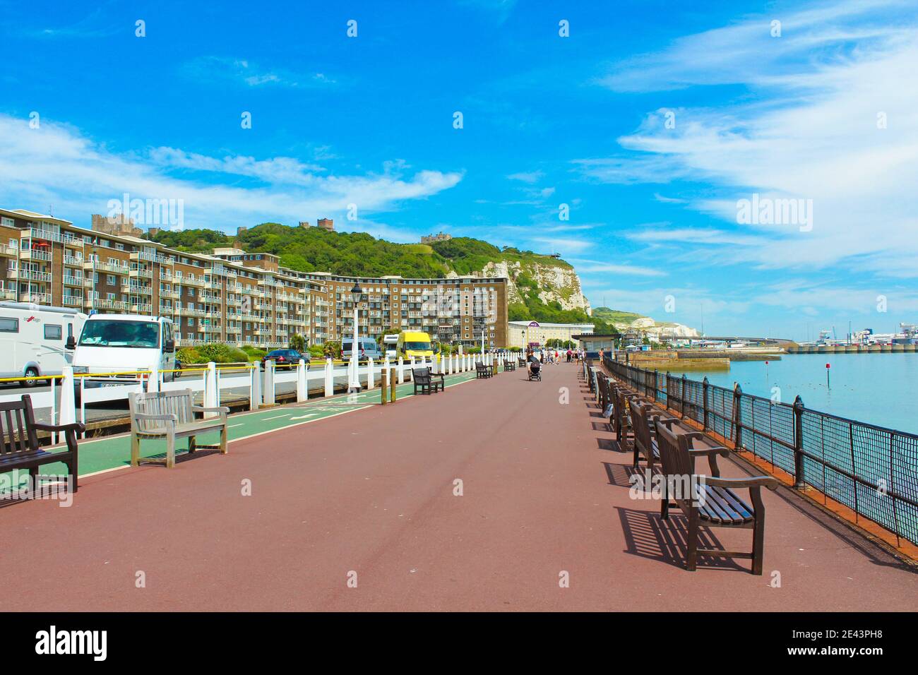 View of Dover Esplanade with excellent views of the Castle up on the ...