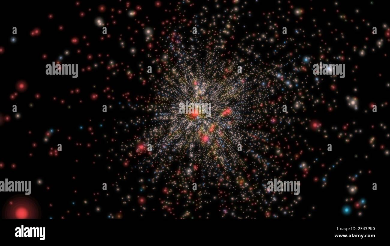 Abstract Creative Particles space bokeh and glowing stars background ...