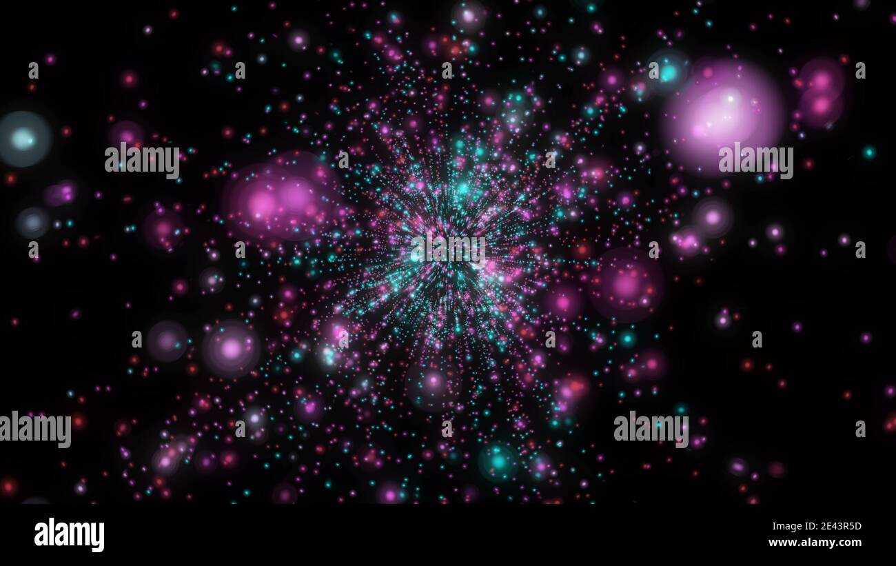Abstract Creative Particles space bokeh and glowing stars background ...