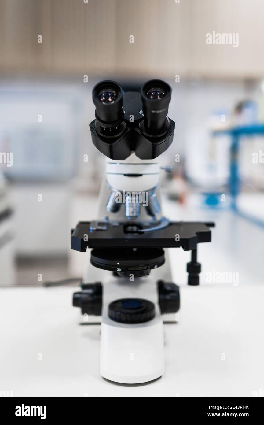 Closeup of contemporary professional microscope for professional ...