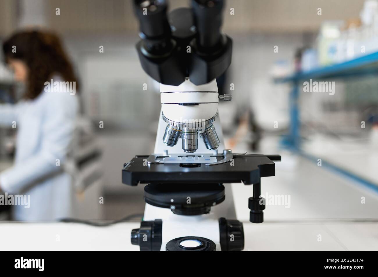 Closeup of contemporary professional microscope for professional ...