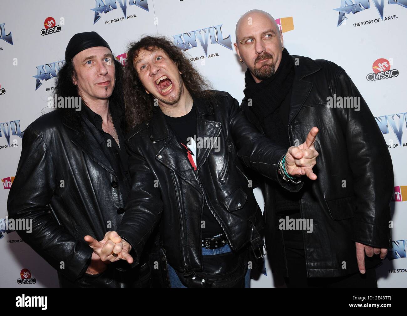 (L-R) Anvil band musicians Robb Reiner, Steve 'Lips' Kudlow and Glenn ...
