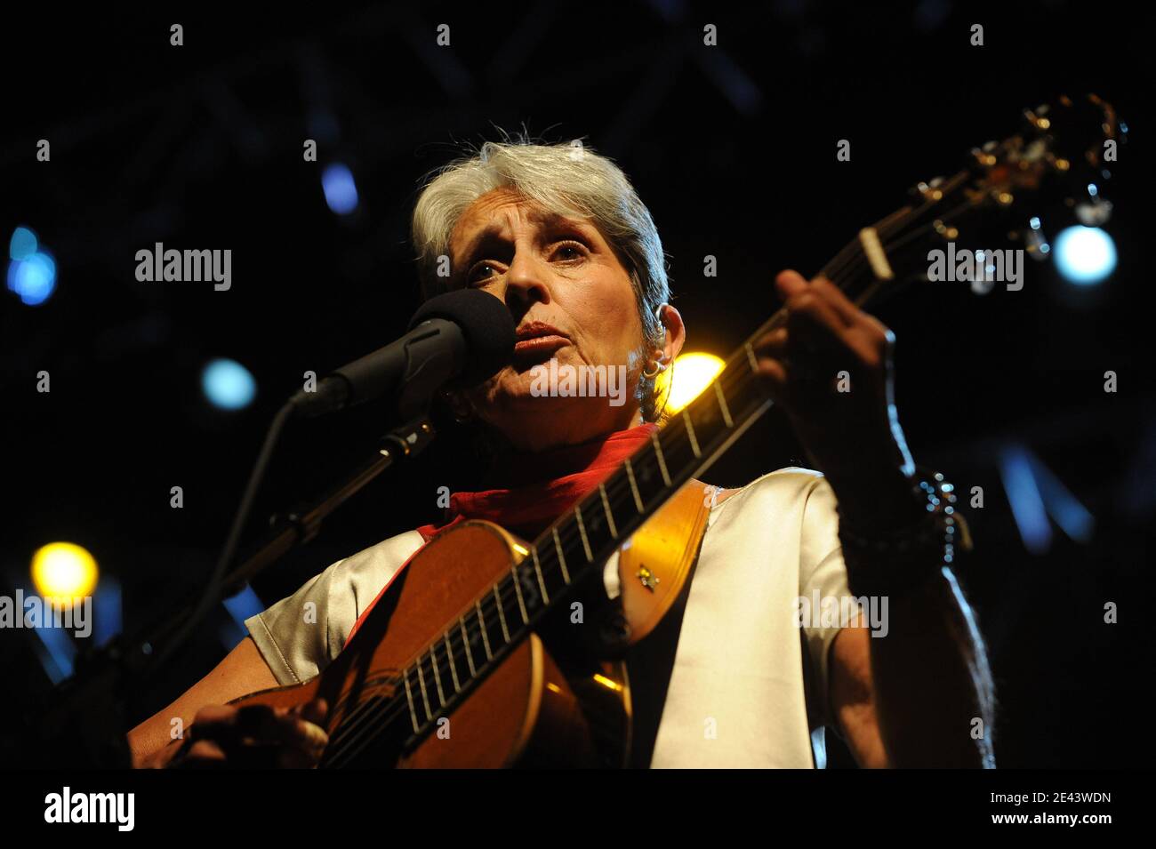 Joan Baez performs at the Montreux Jazz Festival, in Montreux ...