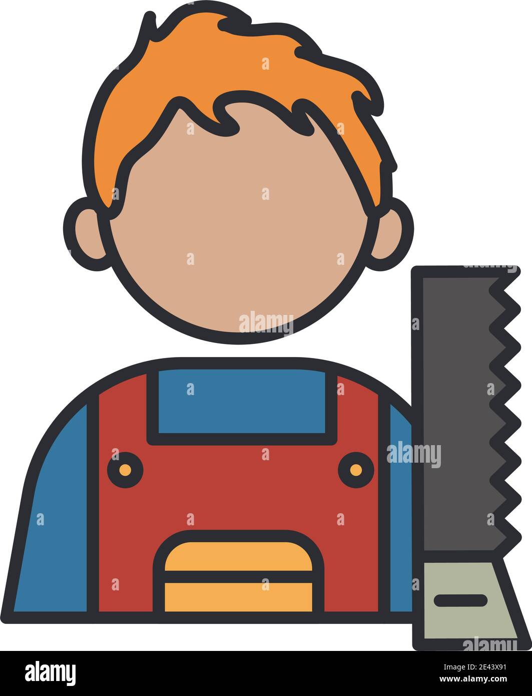 profession carpenter worker avatar fill style icon vector illustration ...