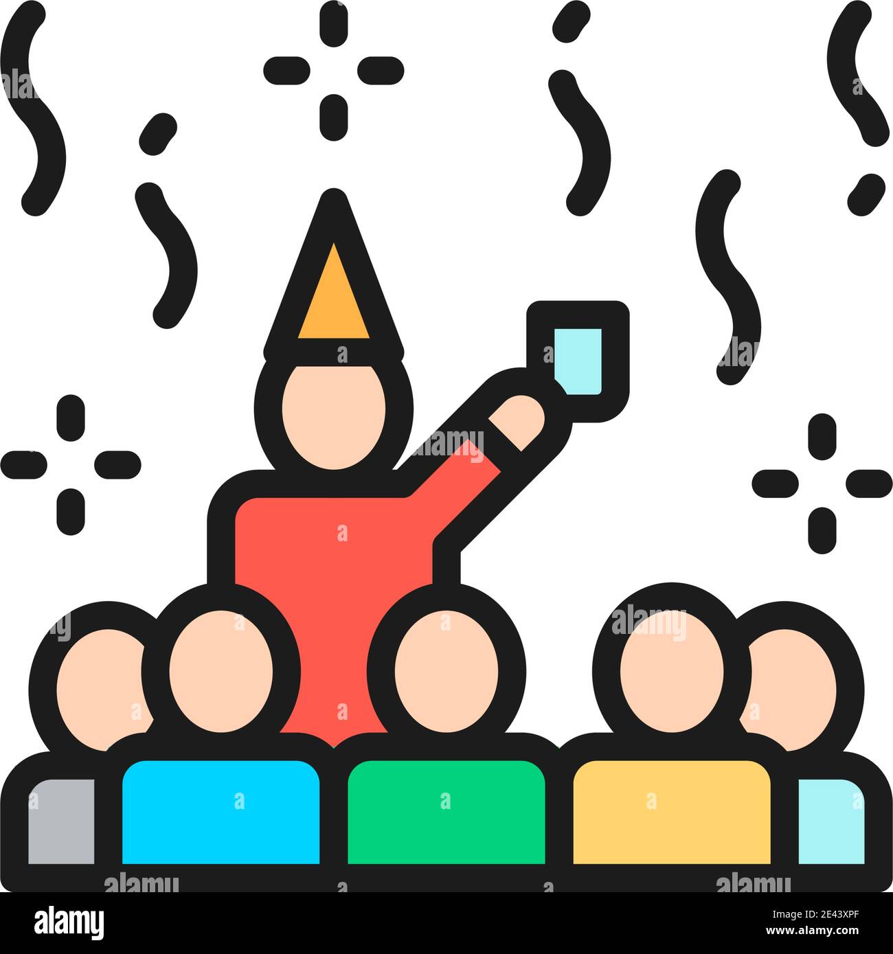 Friend party celebration birthday icon High Resolution Stock ...