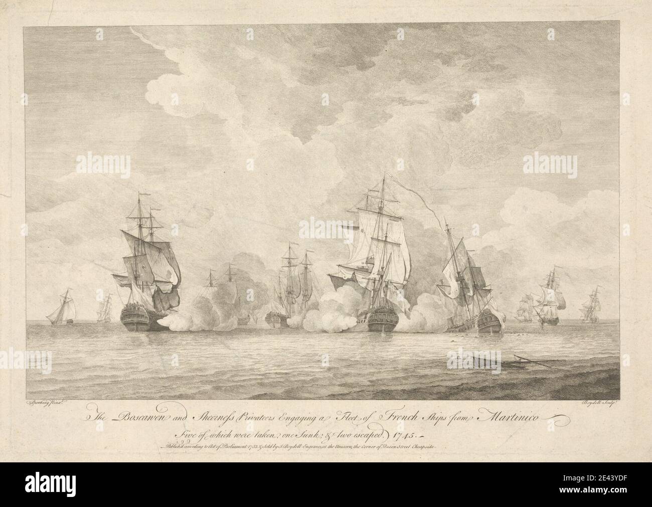 Print made by John Boydell, 1720â€“1804, British, The Boscawen and ...