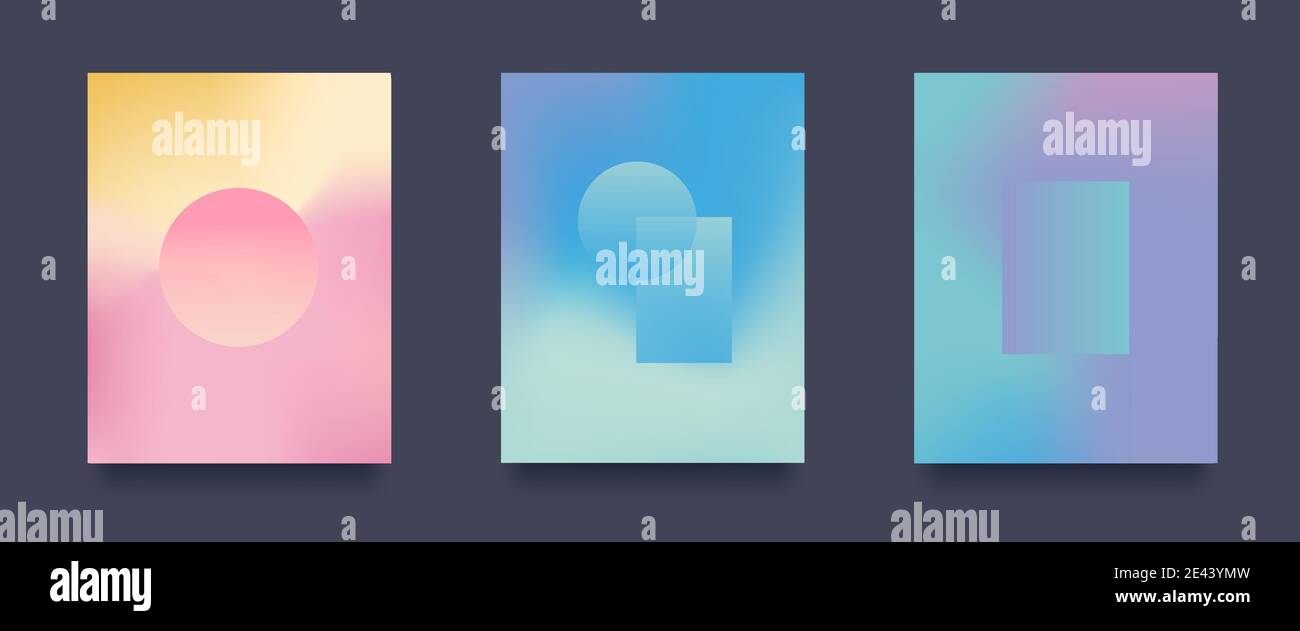 Abstract geometric background set. Minimalistic Gradient Patterns with ...