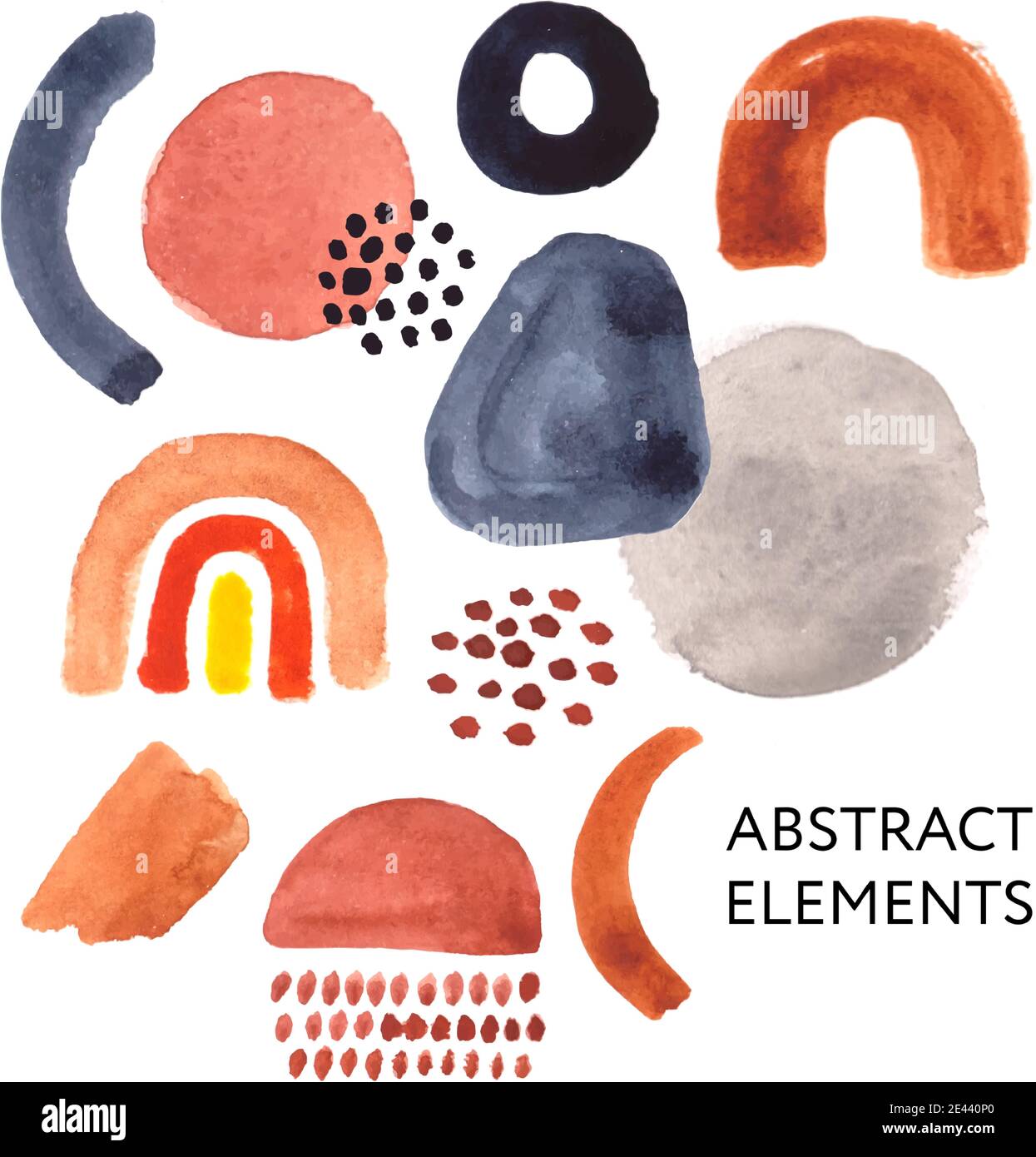 Stain black pink watercolour paint Stock Vector Images - Alamy