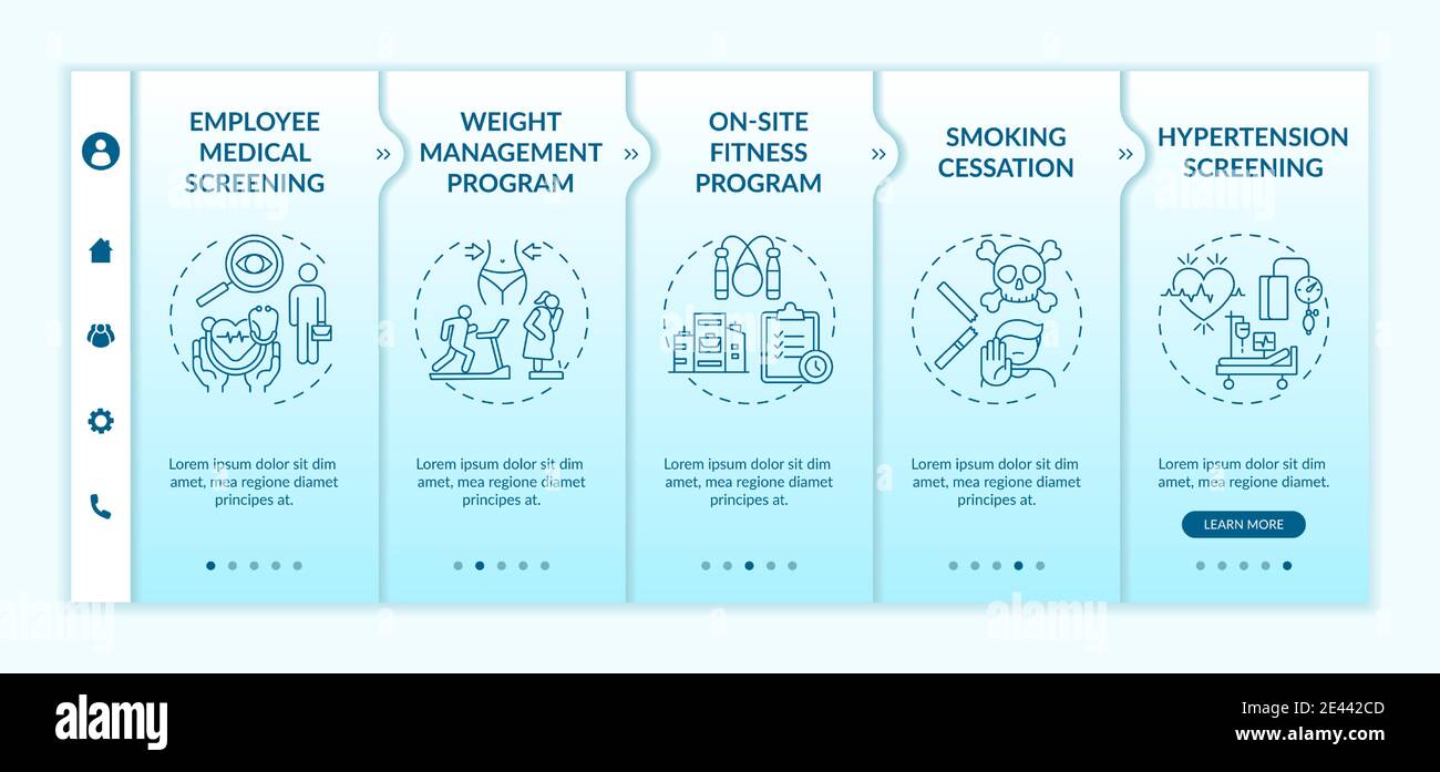 Top corporate wellbeing programs onboarding vector template Stock Vector Image & Art - Alamy