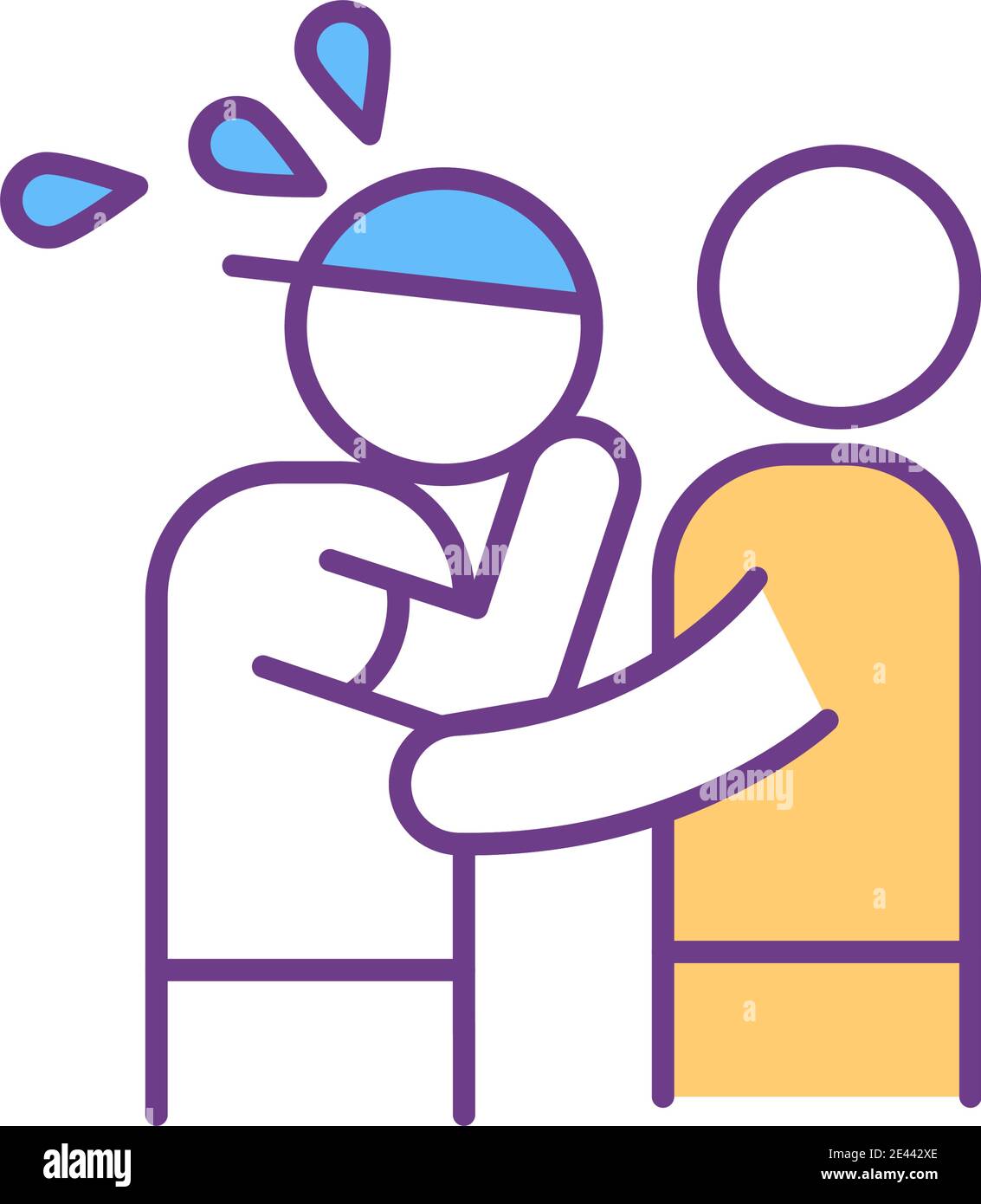 Mental breakdown, man crying RGB color icon Stock Vector Image & Art ...