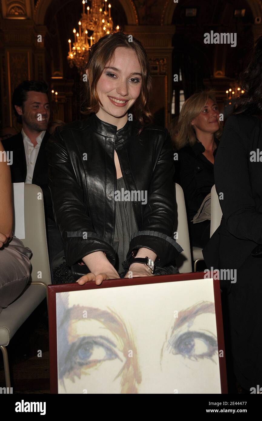 Deborah Francois posing at the Paris City Hall in Paris, France on ...