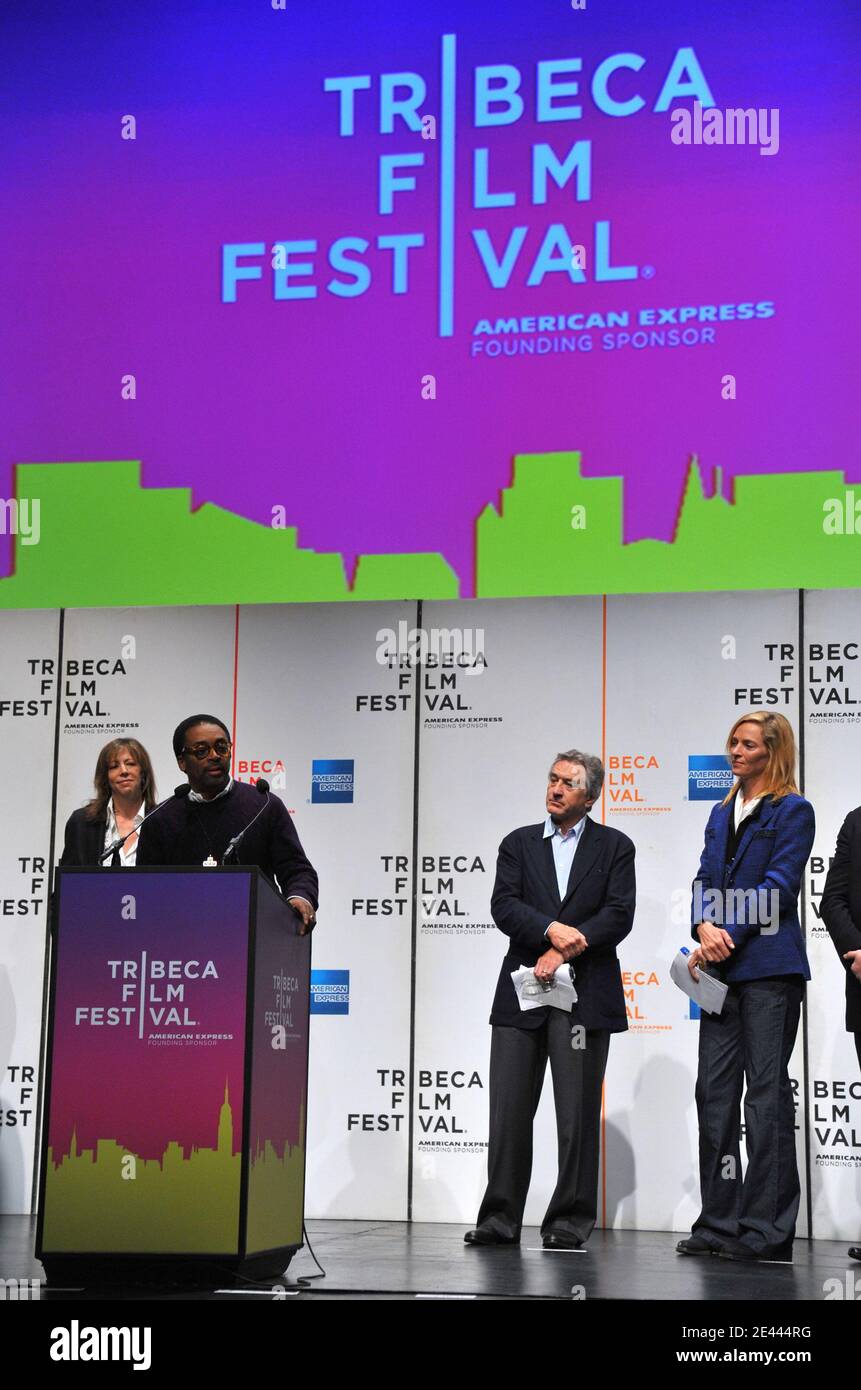 (L-R) Tribeca Film Festival Co-Founder Jane Rosenthal, director Spike ...
