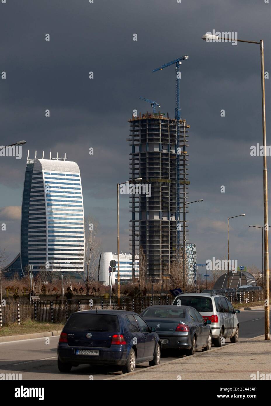 Sofia Bulgaria outskirts view with the soon to be the highest ...