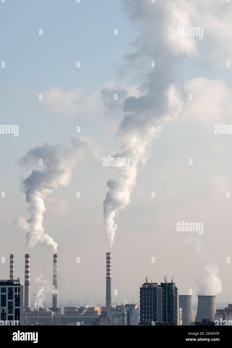 Sofia Bulgaria Eastern Europe EU smoke stack from the Sofia East ...