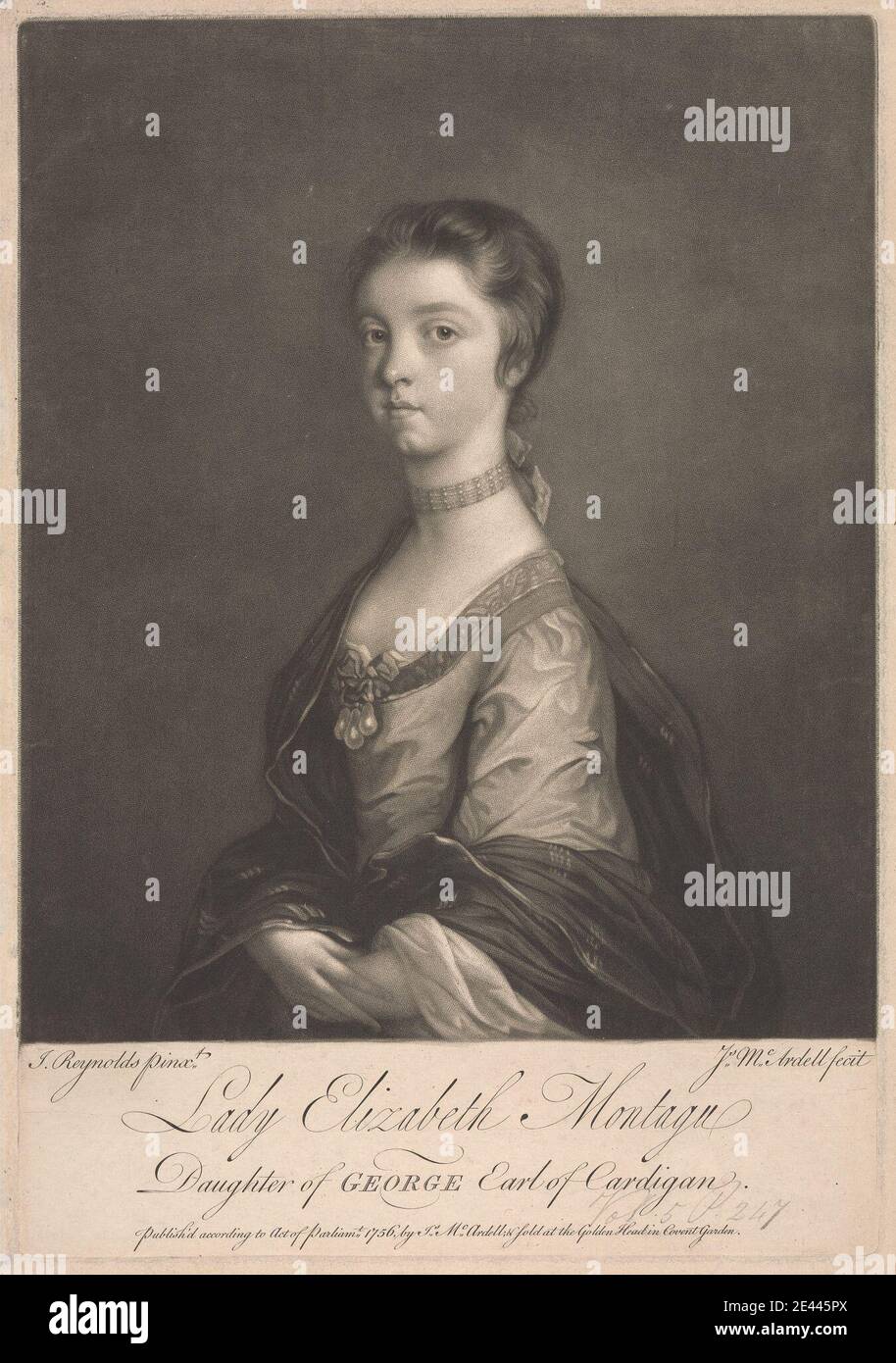 James McArdell, ca. 1729â€“1765, Irish, Lady Elizabeth Montagu, 1756 ...