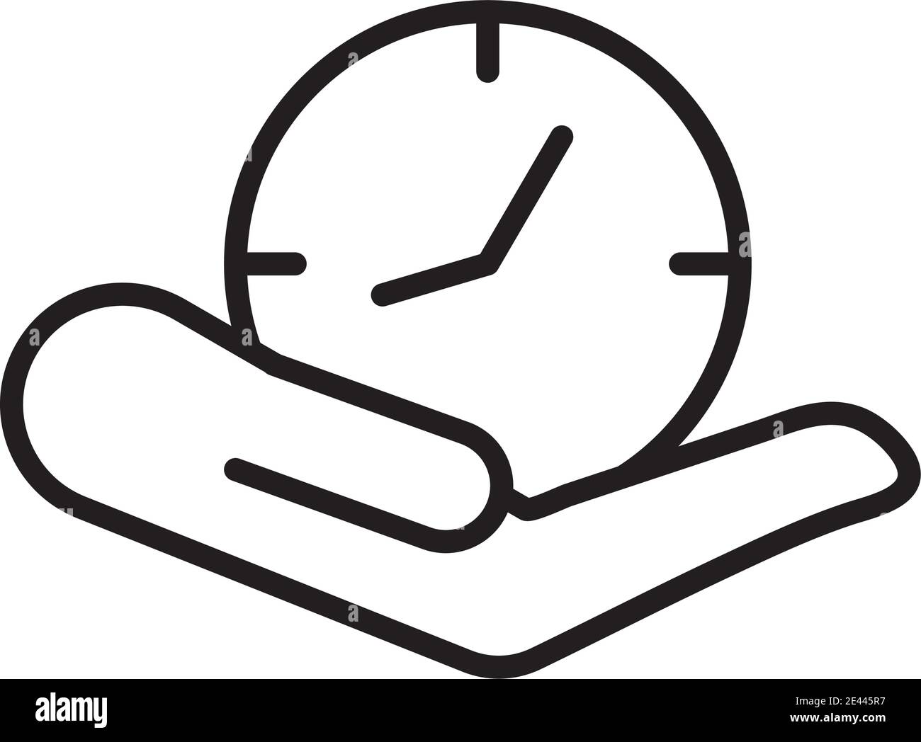 hand with time clock watch line style icon vector illustration design ...