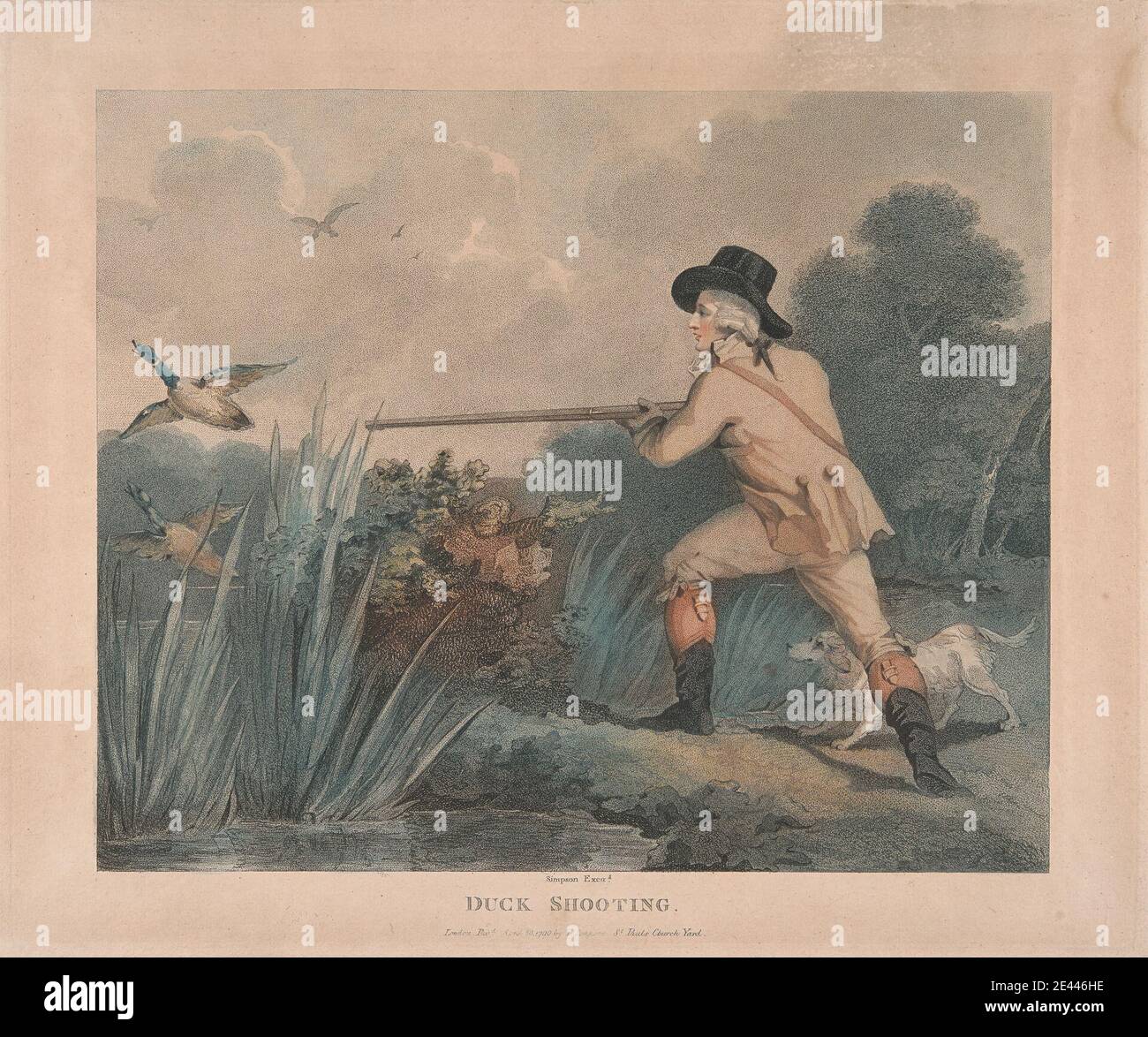 T. Simpson, active 1790â€“1814, 3. Duck Shooting, 1790. Stipple and ...