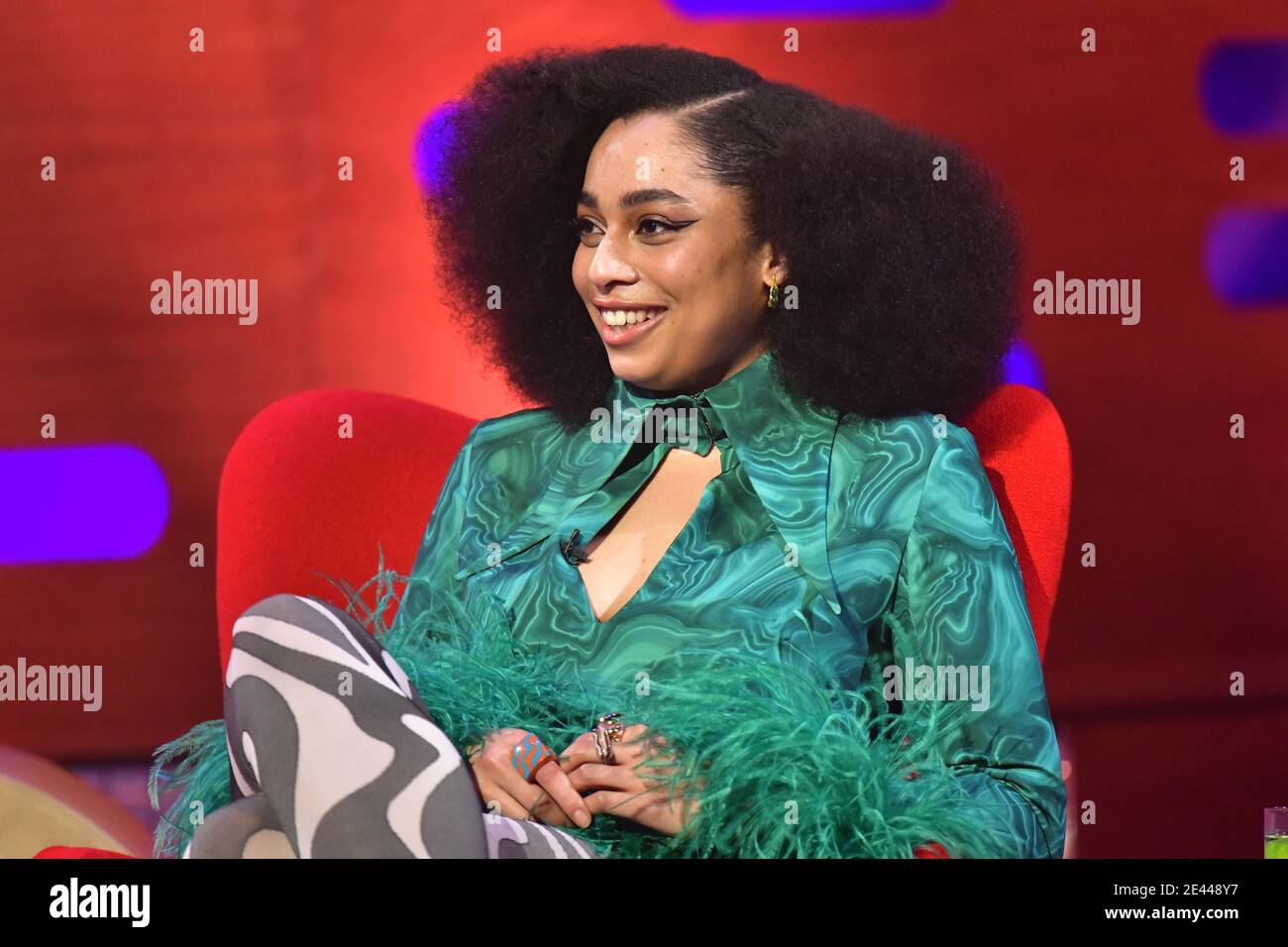 EDITORIAL USE ONLY Celeste during filming for the Graham Norton Show at ...