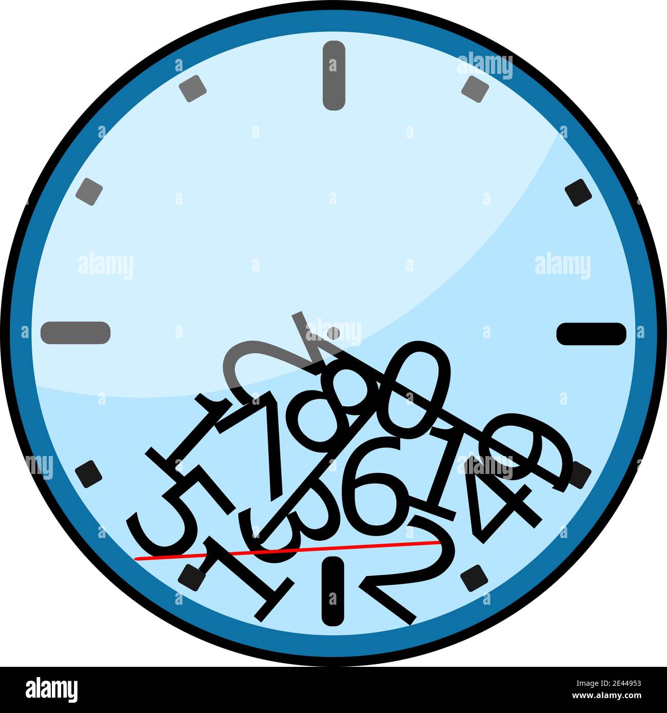 Clock with fallen numbers hi-res stock photography and images - Alamy