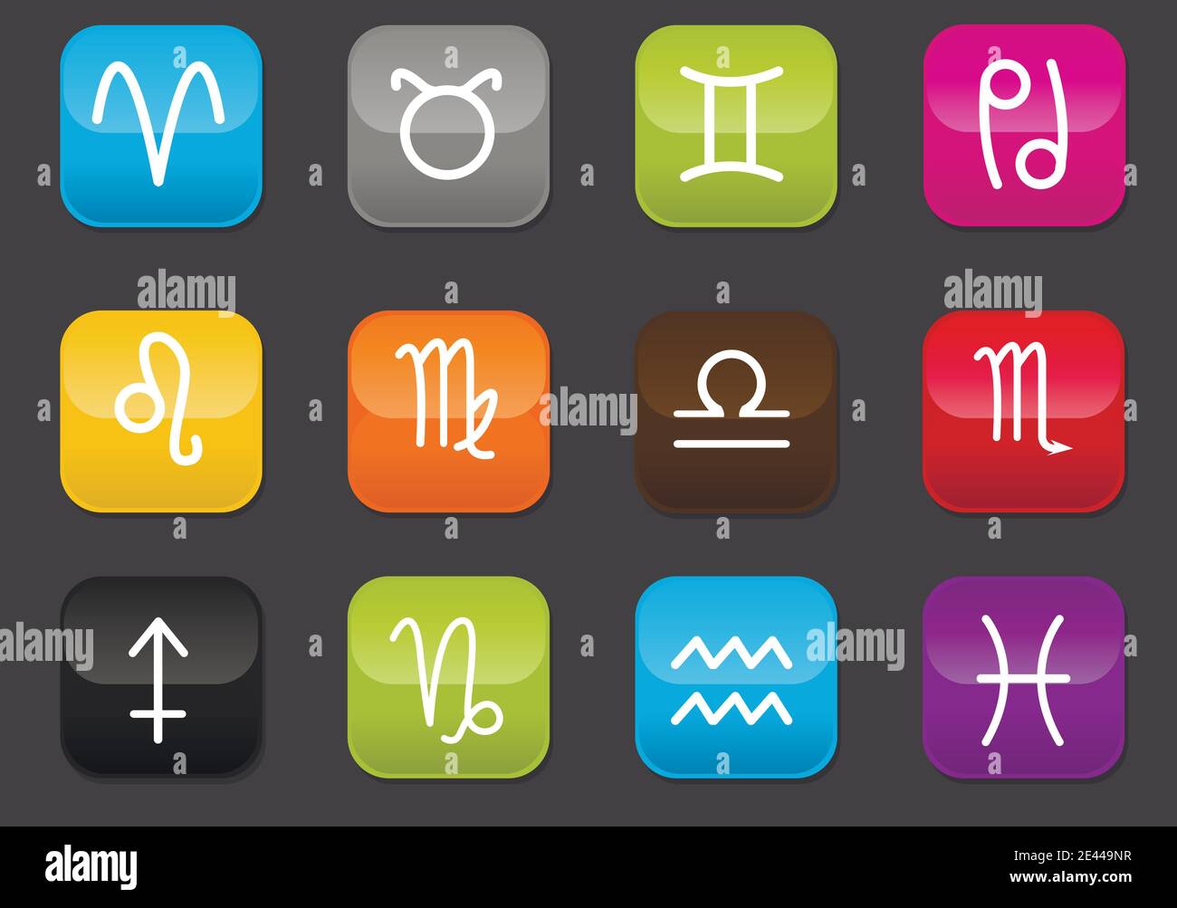 Zodiac icon set Stock Vector Image & Art - Alamy