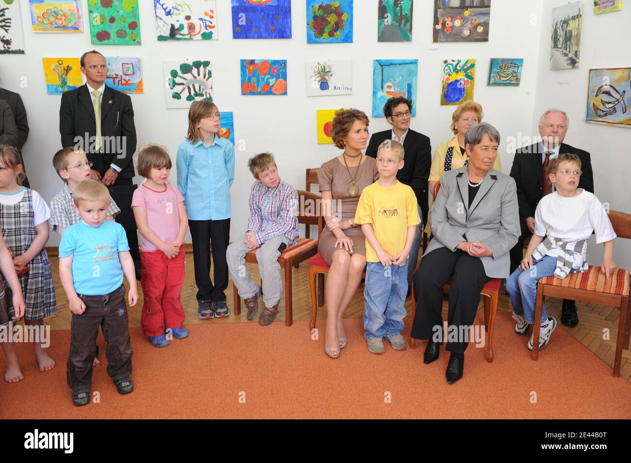 Austrian First Lady Margit Fischer (R) and Syrian First Lady Asma Al ...