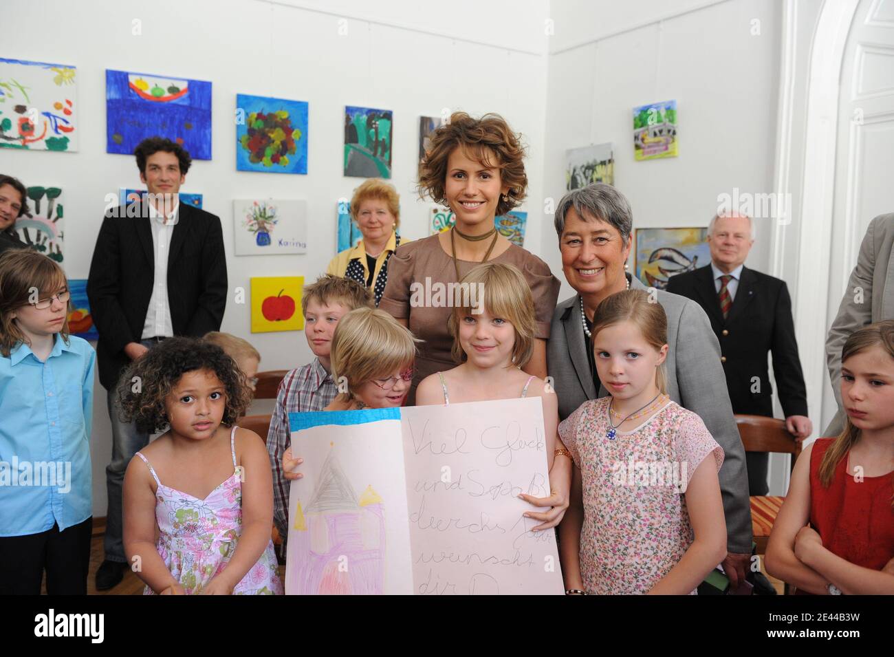 Austrian First Lady Margit Fischer (R) and Syrian First Lady Asma Al ...