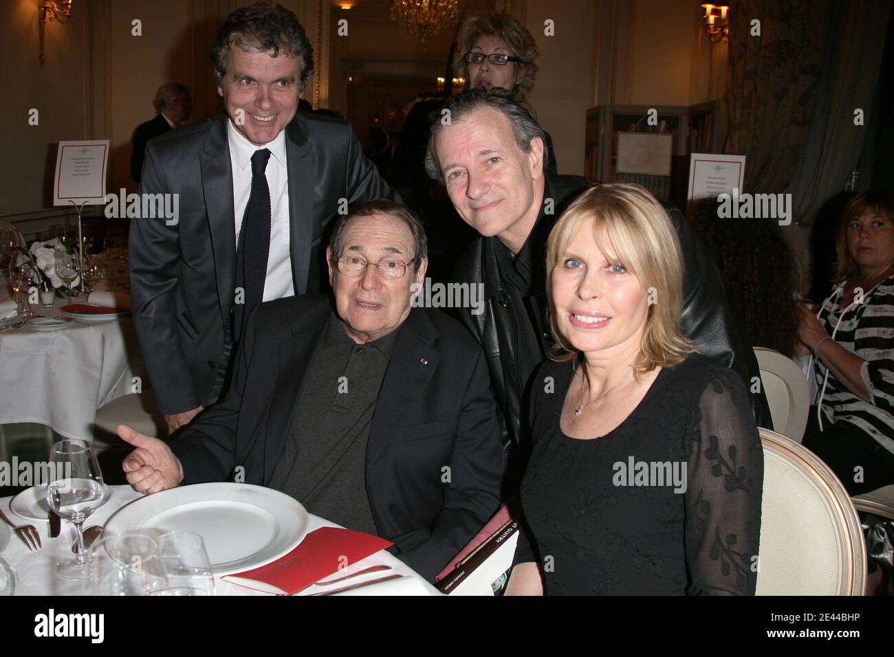 (L-R) Claude Serillon, Robert Hossein, Francis Huster and Candice Patou ...