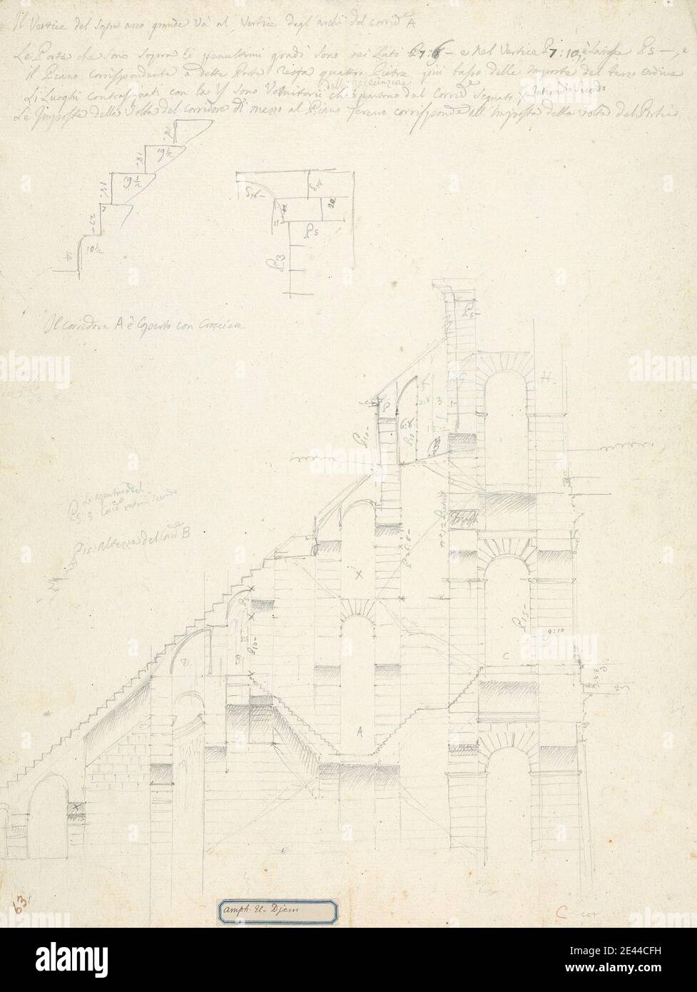 James Bruce, 1730â€“1794, British, Section of Amphitheatre at El Djem ...