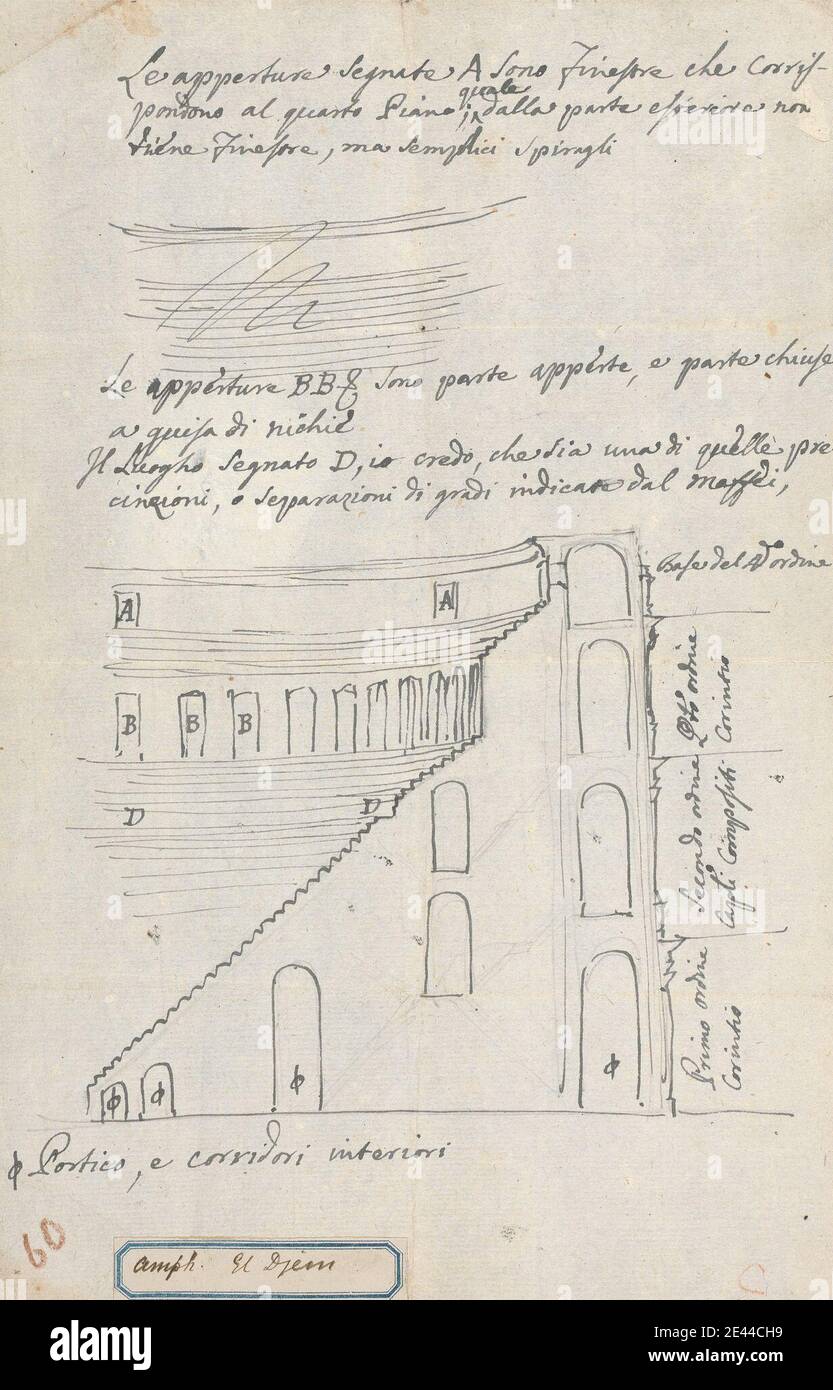 James Bruce, 1730â€“1794, British, Sketch of Amphitheatre at El Djem ...