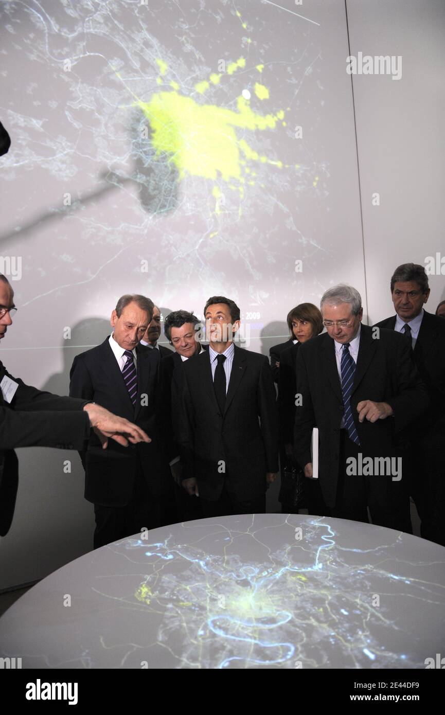 French President Nicolas Sarkozy visits with Jean-Louis Borloo, Jean ...