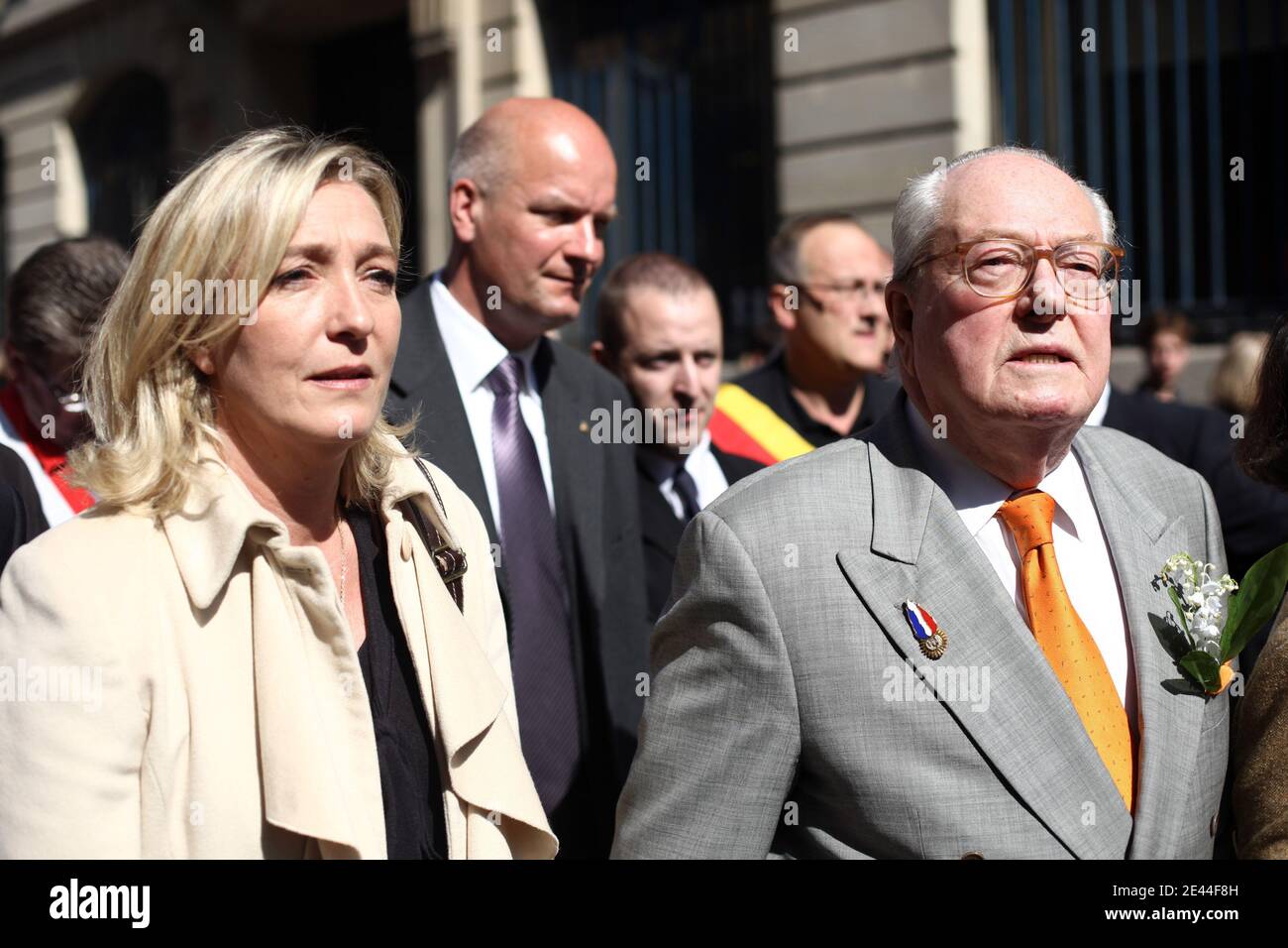 Far-right National Front leader Jean-Marie Le Pen and his daughter ...