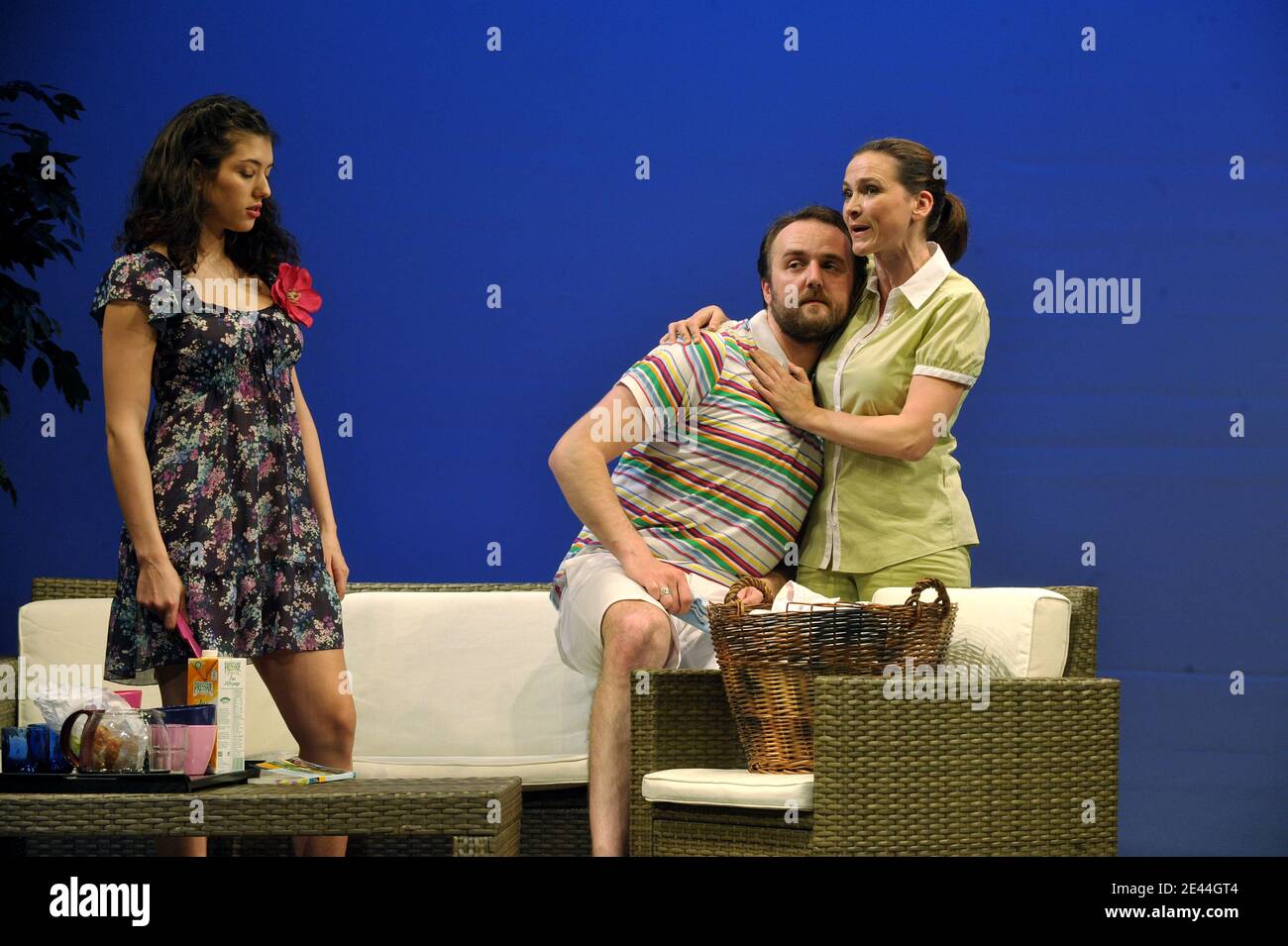 Vanessa Guide, Yannick Mazzilli and Aurelie Bargeme perform during the ...