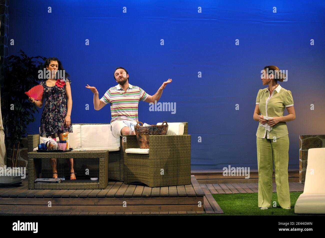 Vanessa Guide, Yannick Mazzilli and Aurelie Bargeme perform during the ...