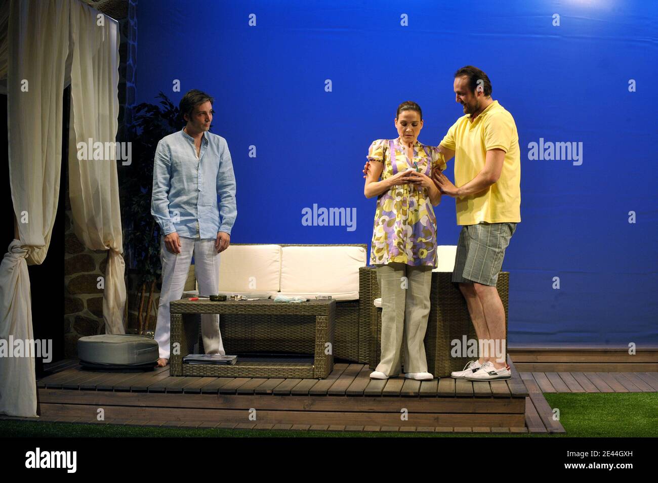 David Roussel, Aurelie Bargeme and Yannick Mazzilli perform during the ...