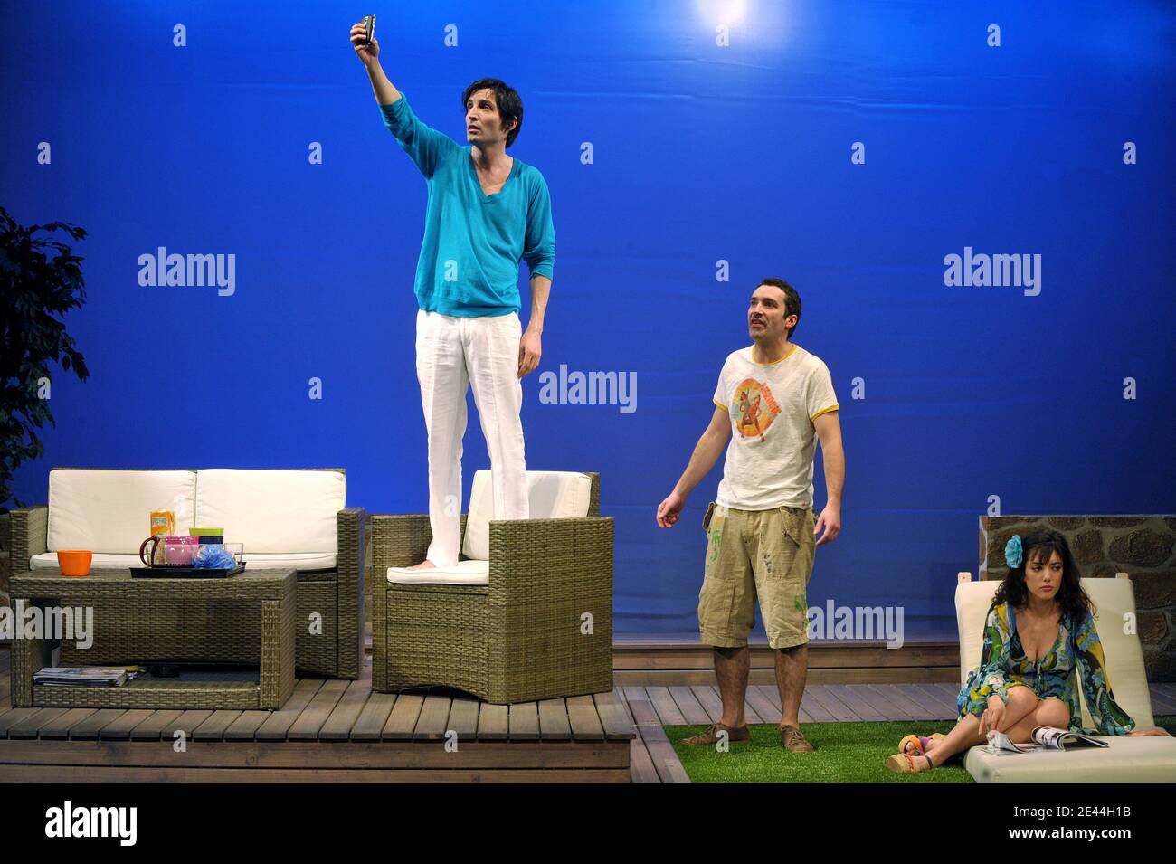 David Roussel, Clement Michel and Vanessa Guide perform during the ...
