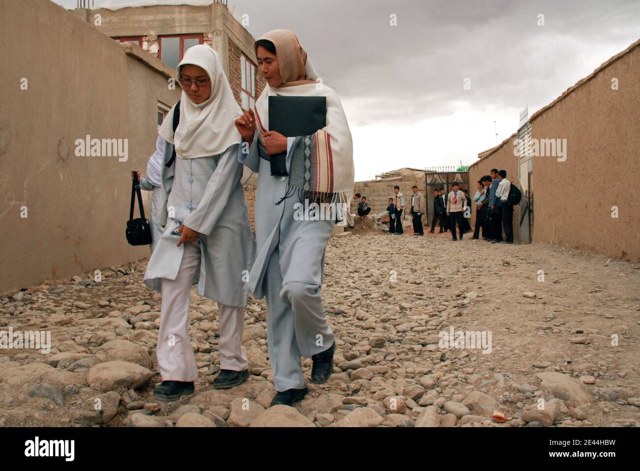 Students at the Marefat school in Barchi district, Kabul, Afghanistan ...