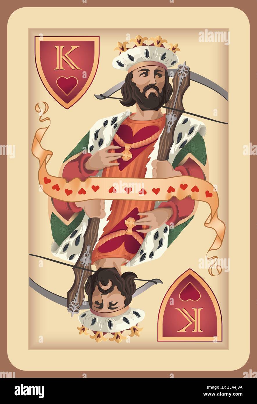 Classic playing card king hearts Stock Vector Image & Art - Alamy